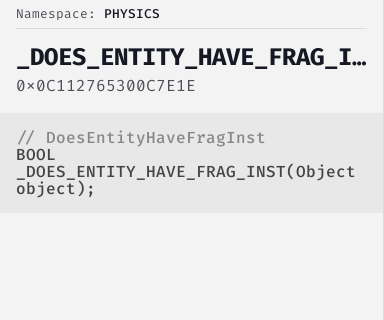 GetHasObjectFragInst - FiveM Natives @ Cfx.re Docs