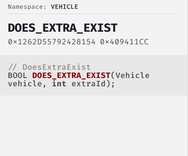 DoesExtraExist - FiveM Natives @ Cfx.re Docs