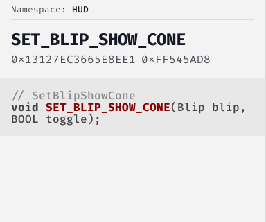 SetBlipShowCone - FiveM Natives @ Cfx.re Docs