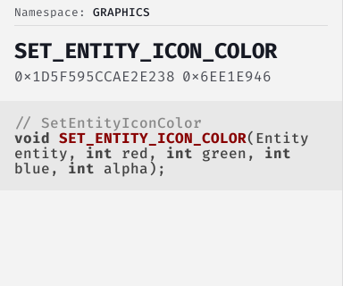 SetEntityIconColor - FiveM Natives @ Cfx.re Docs