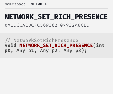 NetworkSetRichPresence - FiveM Natives @ Cfx.re Docs
