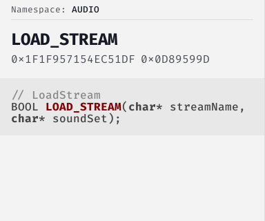 LoadStream - FiveM Natives @ Cfx.re Docs
