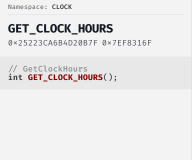 GetClockHours - FiveM Natives @ Cfx.re Docs