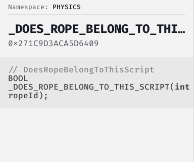 DoesRopeBelongToThisScript - FiveM Natives @ Cfx.re Docs