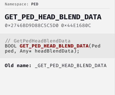 GetPedHeadBlendData - FiveM Natives @ Cfx.re Docs