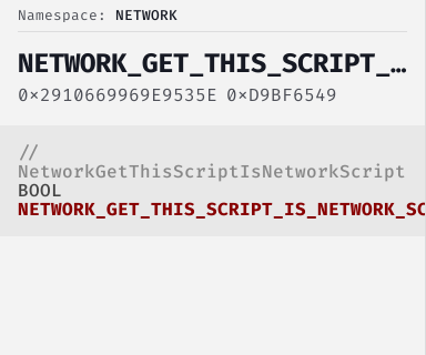 NetworkGetThisScriptIsNetworkScript - FiveM Natives @ Cfx.re Docs