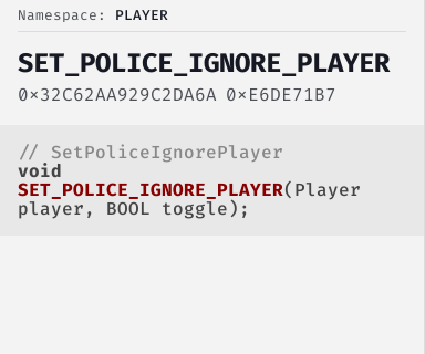 Setpoliceignoreplayer Fivem Natives Cfx Re Docs
