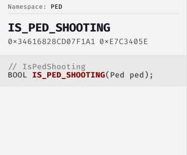 IsPedShooting - FiveM Natives @ Cfx.re Docs