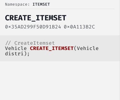 CreateItemset - FiveM Natives @ Cfx.re Docs
