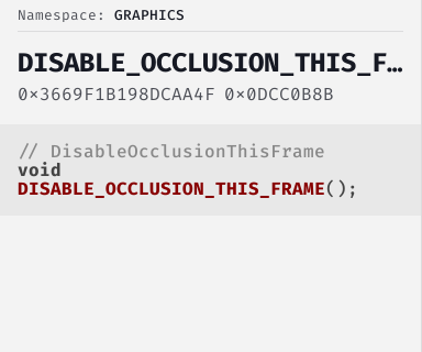 DisableOcclusionThisFrame - FiveM Natives @ Cfx.re Docs