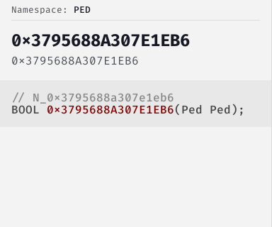 IsPedSwappingWeapon - FiveM Natives @ Cfx.re Docs
