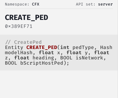 CreatePed - FiveM Natives @ Cfx.re Docs