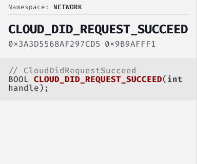 CloudDidRequestSucceed - FiveM Natives @ Cfx.re Docs