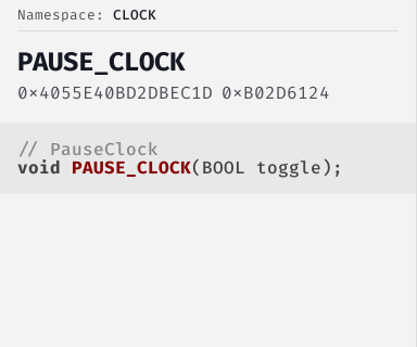 PauseClock - FiveM Natives @ Cfx.re Docs