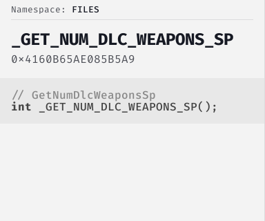 GetNumDlcWeaponsSp - FiveM Natives @ Cfx.re Docs