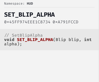 SetBlipAlpha - FiveM Natives @ Cfx.re Docs