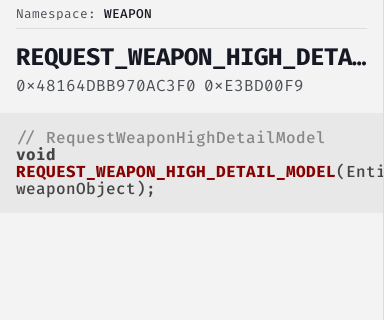 RequestWeaponHighDetailModel - FiveM Natives @ Cfx.re Docs
