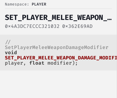 SetPlayerMeleeWeaponDamageModifier - FiveM Natives @ Cfx.re Docs