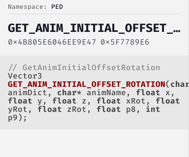 GetAnimInitialOffsetRotation - FiveM Natives @ Cfx.re Docs