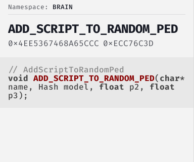 AddScriptToRandomPed - FiveM Natives @ Cfx.re Docs