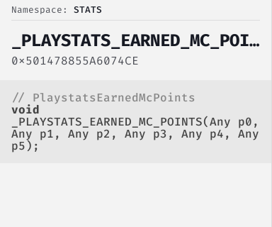 PlaystatsEarnedMcPoints - FiveM Natives @ Cfx.re Docs
