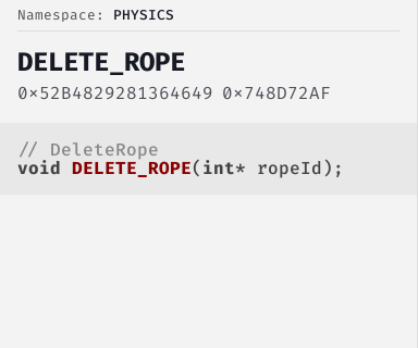 DeleteRope - FiveM Natives @ Cfx.re Docs