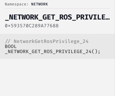 NetworkGetRosPrivilege_24 - FiveM Natives @ Cfx.re Docs
