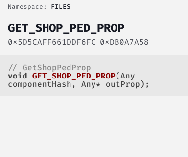 GetShopPedProp - FiveM Natives @ Cfx.re Docs