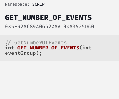 GetNumberOfEvents - FiveM Natives @ Cfx.re Docs