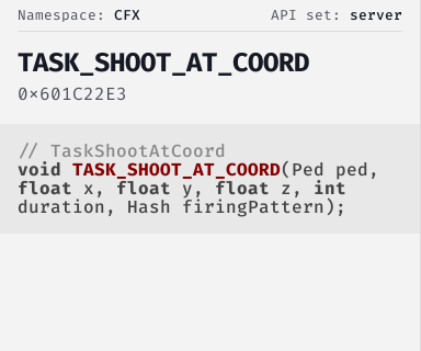 TaskShootAtCoord - FiveM Natives @ Cfx.re Docs