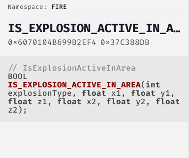 IsExplosionActiveInArea - FiveM Natives @ Cfx.re Docs