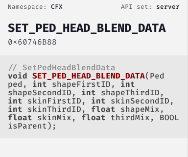 SetPedHeadBlendData - FiveM Natives @ Cfx.re Docs