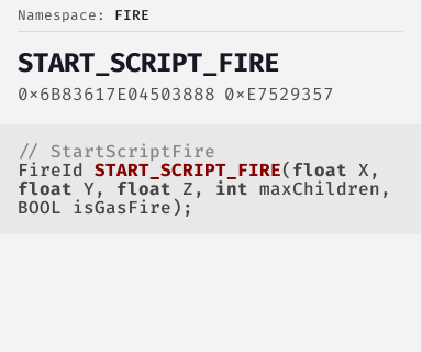 StartScriptFire - FiveM Natives @ Cfx.re Docs