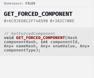 GetForcedComponent - FiveM Natives @ Cfx.re Docs