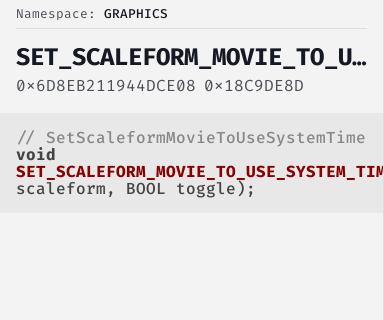 SetScaleformMovieToUseSystemTime - FiveM Natives @ Cfx.re Docs