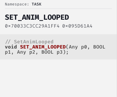 SetAnimLooped - FiveM Natives @ Cfx.re Docs