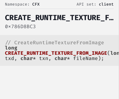 CreateRuntimeTextureFromImage - FiveM Natives @ Cfx.re Docs