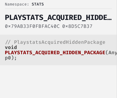 PlaystatsAcquiredHiddenPackage - FiveM Natives @ Cfx.re Docs