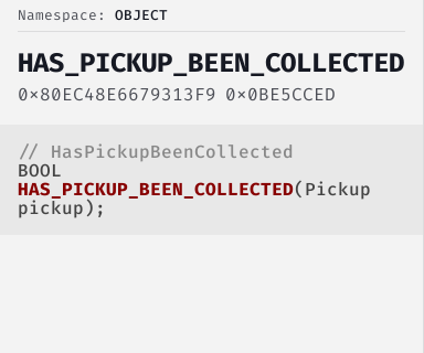 HasPickupBeenCollected - FiveM Natives @ Cfx.re Docs