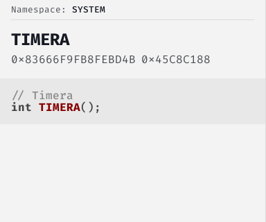 Timera - FiveM Natives @ Cfx.re Docs