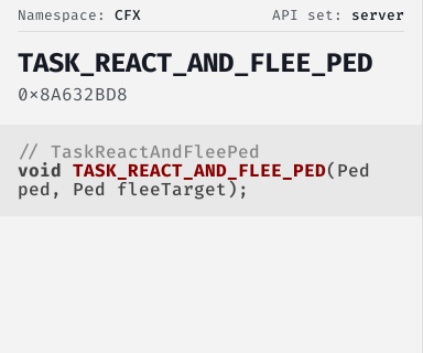 TaskReactAndFleePed - FiveM Natives @ Cfx.re Docs