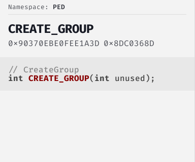 CreateGroup - FiveM Natives @ Cfx.re Docs