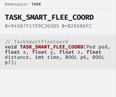 TaskSmartFleeCoord - FiveM Natives @ Cfx.re Docs