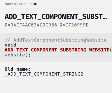 AddTextComponentSubstringWebsite - FiveM Natives @ Cfx.re Docs