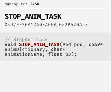StopAnimTask - FiveM Natives @ Cfx.re Docs