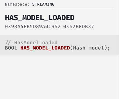 HasModelLoaded - FiveM Natives @ Cfx.re Docs