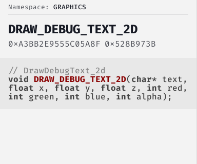 DrawDebugText_2d - FiveM Natives @ Cfx.re Docs