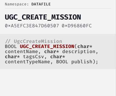 UgcCreateMission - FiveM Natives @ Cfx.re Docs