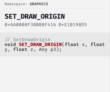 SetDrawOrigin - FiveM Natives @ Cfx.re Docs