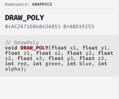 DrawPoly - FiveM Natives @ Cfx.re Docs